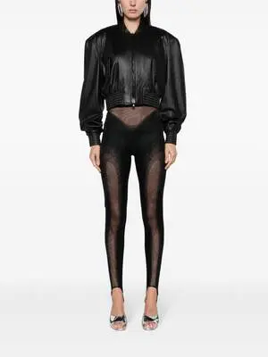 MUGLER Stirrup Mesh Leggings