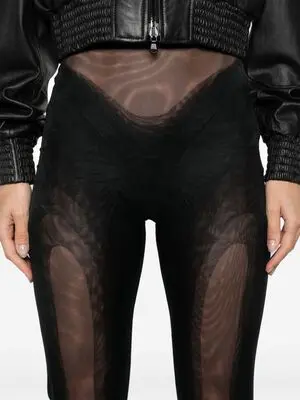 MUGLER Stirrup Mesh Leggings