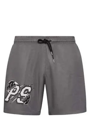 PLEIN SPORT Logo-print Swim Shorts - Grey