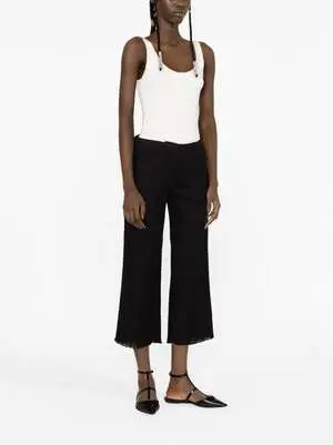 Max Mara Cropped Linen-blend Trousers