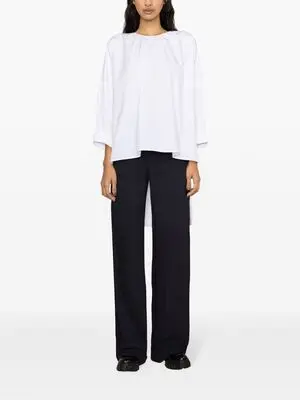 Max Mara Pleated Crew-neck Blouse