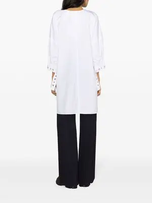 Max Mara Pleated Crew-neck Blouse