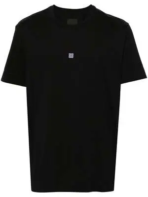 Givenchy 4g-embroidered Cotton T-shirt - Black