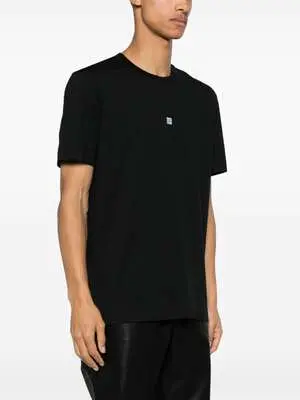 Givenchy 4g-embroidered Cotton T-shirt - Black
