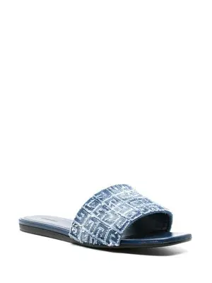 Givenchy 4g-monogram Distressed Slides