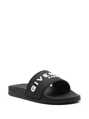 Givenchy Embossed Logo Slides - Black