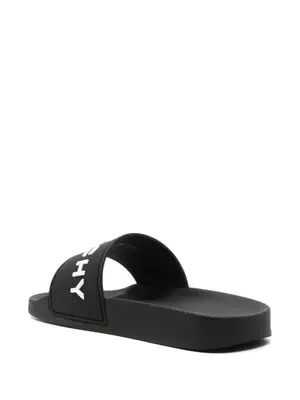 Givenchy Embossed Logo Slides - Black
