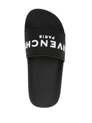 Givenchy Embossed Logo Slides - Black