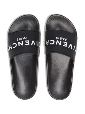 Givenchy Embossed Logo Slides - Black
