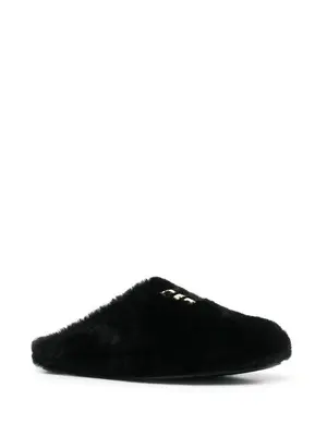 Givenchy Logo-plaque Shearling Slides