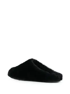 Givenchy Logo-plaque Shearling Slides