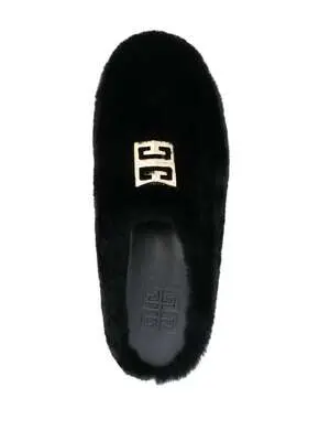 Givenchy Logo-plaque Shearling Slides