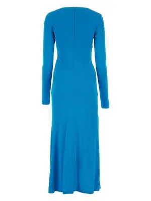 Givenchy Long-sleeve Draped Maxi Dress - Blue