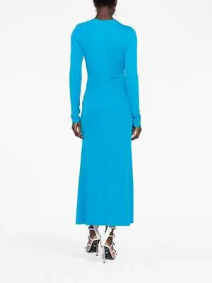 Givenchy Long-sleeve Draped Maxi Dress - Blue