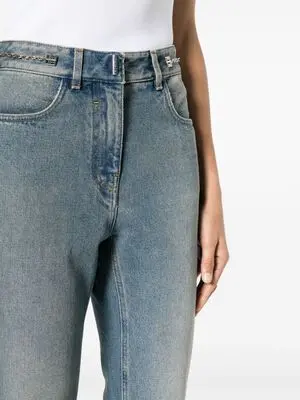 Givenchy 4g-motif Straight-leg Jeans - Blue