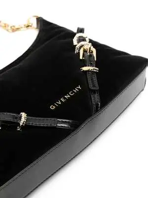 Givenchy Voyou Party Velvet Shoulder Bag - Black