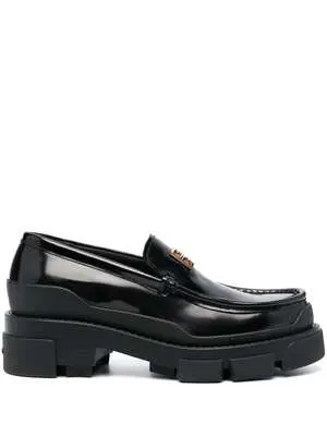 Givenchy Logo-plaque Leather Loafers - Black