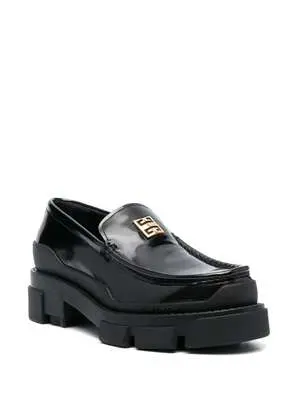 Givenchy Logo-plaque Leather Loafers - Black
