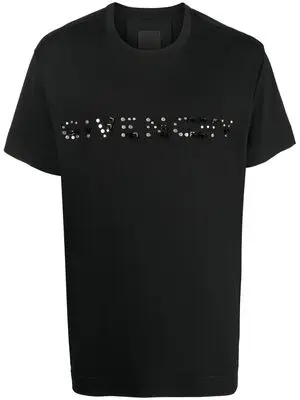 Givenchy Stud-embellished Logo Cotton T-shirt