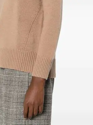 Max Mara Round-neck Wool-blend Jumper - Brown