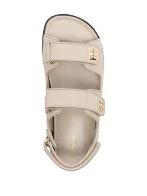 Givenchy 4g-plaque Leather Sandals - Neutrals