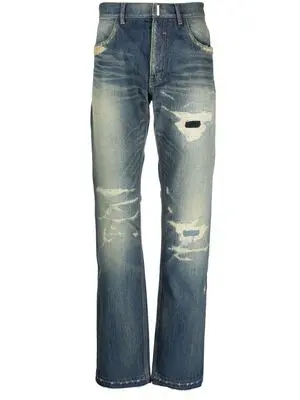 Givenchy Distressed Straight-leg Jeans