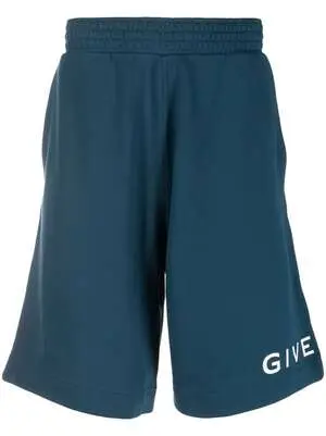 Givenchy Logo-print Jersey Track Shorts - Blue
