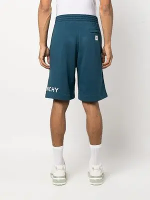 Givenchy Logo-print Jersey Track Shorts - Blue