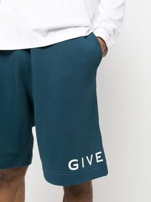 Givenchy Logo-print Jersey Track Shorts - Blue