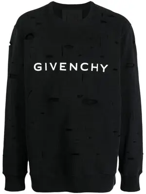 Givenchy Logo-print Distressed Sweatshirt