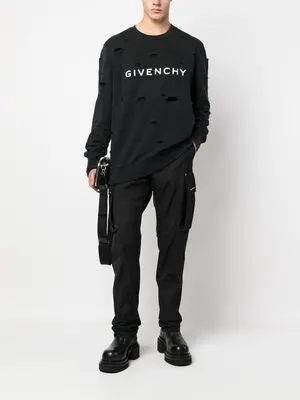 Givenchy Logo-print Distressed Sweatshirt