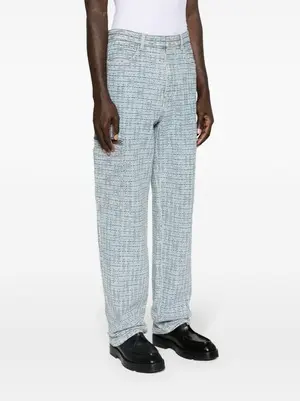 Givenchy 4g-embossed Wide-leg Jeans
