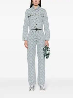 Casablanca Heart Monogram-jacquard Denim Jacket