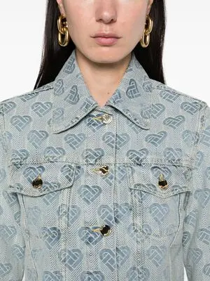Casablanca Heart Monogram-jacquard Denim Jacket