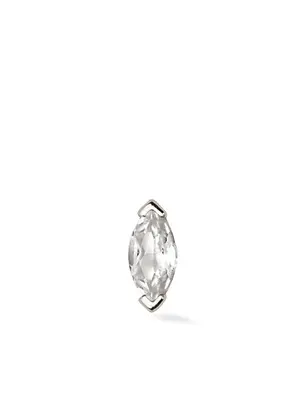 LARK & BERRY 14kt White Gold Sapphire Single Earring - Silver