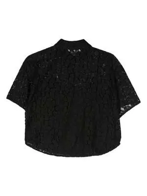 Michael Kors Leopard Corded-lace Shirt - Black