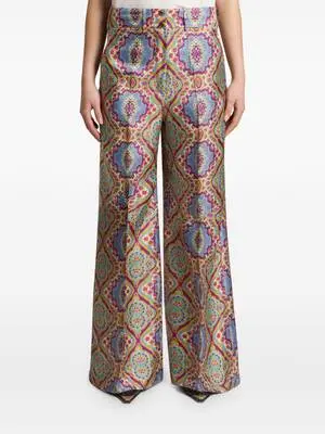Etro Medallion-print Silk Trousers