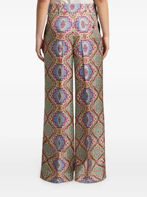 Etro Medallion-print Silk Trousers