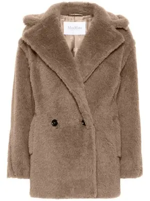 Max Mara Faux Fur Double-breasted Coat