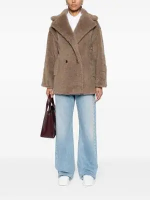 Max Mara Faux Fur Double-breasted Coat