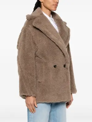Max Mara Faux Fur Double-breasted Coat