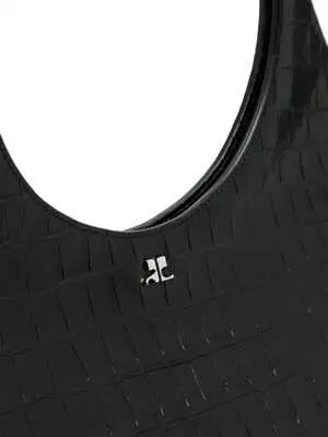 COURREGES Large Holy Crocodile Tote - Black
