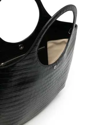 COURREGES Large Holy Crocodile Tote - Black