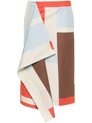 Fendi Ff Puzzle-print Midi Skirt - Neutrals