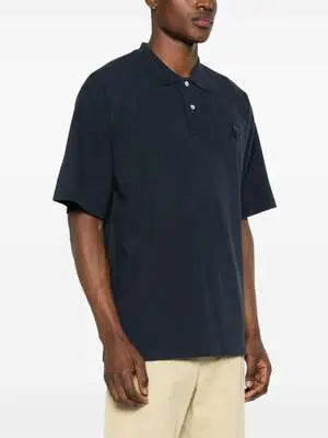 Maison Kitsuné Fox-patch Polo Shirt - Blue
