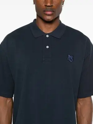 Maison Kitsuné Fox-patch Polo Shirt - Blue