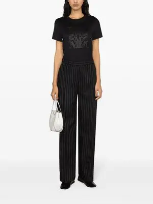 Max Mara Logo-embroidered Cotton T-shirt - Black