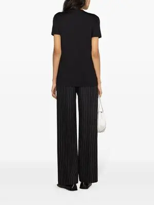 Max Mara Logo-embroidered Cotton T-shirt - Black