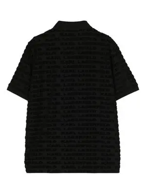 Karl Lagerfeld Flocked-monogram Polo Shirt