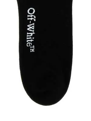 Off-White Logo-intarsia Socks - Black